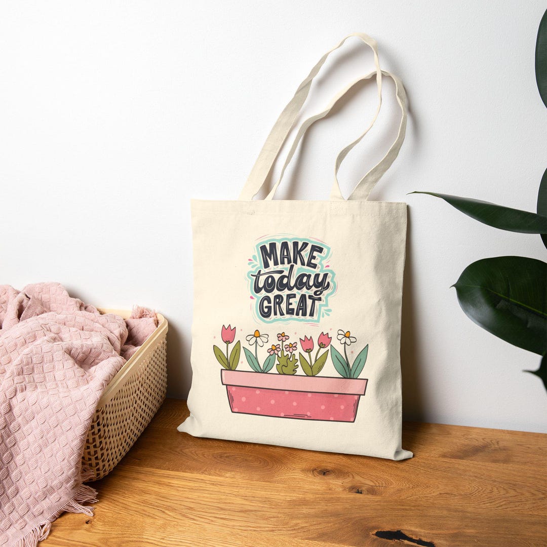Floral Planter Canvas Tote Eco Grocery Bag! - Etsy