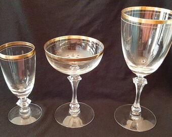 Gold Rim Stemware - Etsy