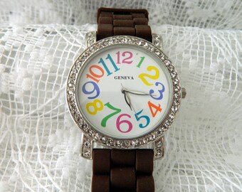 Geneva Rhinestone Watch | Etsy