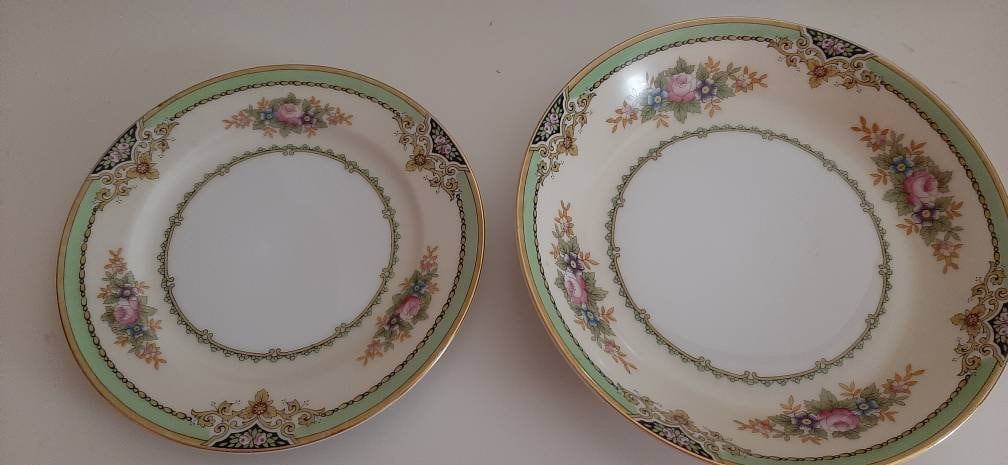 Dining & Serving NIPPON PLATES-Hand Painted Bread & Butter Plates-Set ...