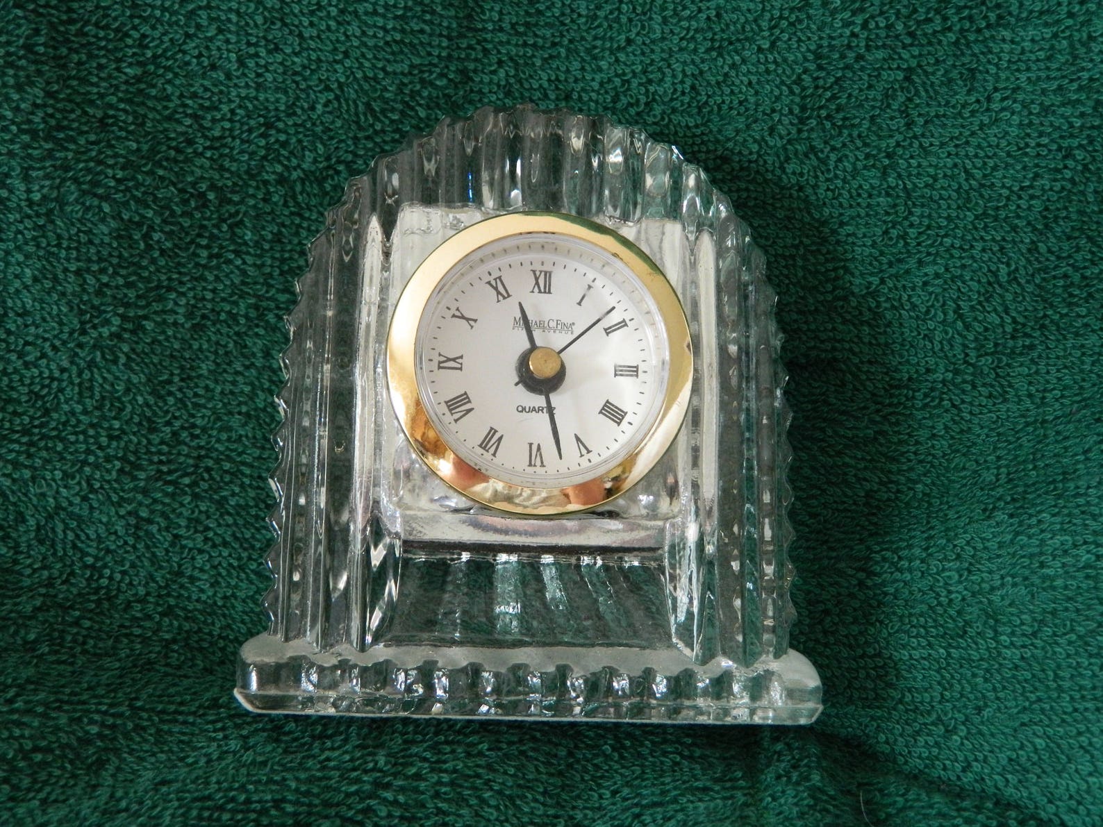 Michael C. Fina Clock mounted in petite lead crystal casing | Etsy
