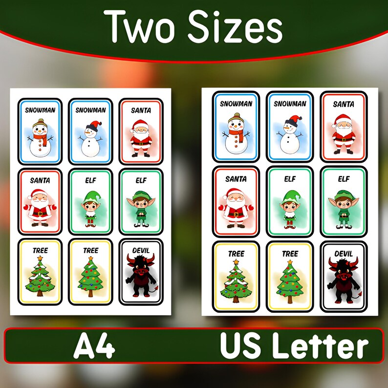 Christmas Card Game Printable | Old Maid Style Game for Kids | Santa ...