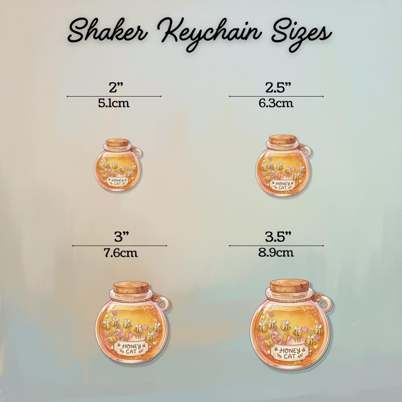 Honey Cat Shaker Keychain, Kawaii Kitty & Bees Bag Keyring for Keys or ...