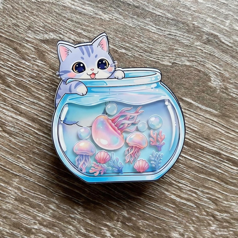 Mix & Match Kawaii Cat Shaker Phone Grips, Acrylic Phone Grip Accessory ...