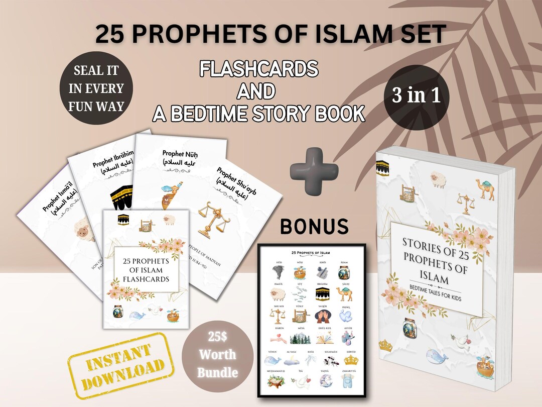 25 Prophets of Islam Bundle | Islamic Kids Stories, Flashcards & Wall ...