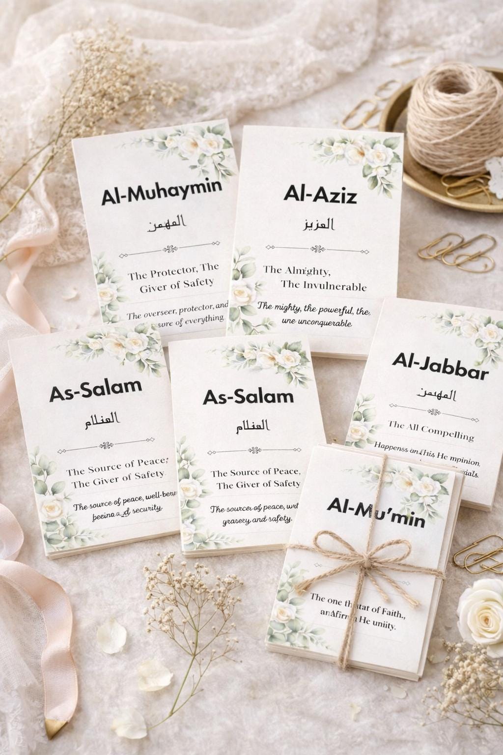 99 Names of Allah Flash Cards - Asma Ul Husna Printable- Digital ...