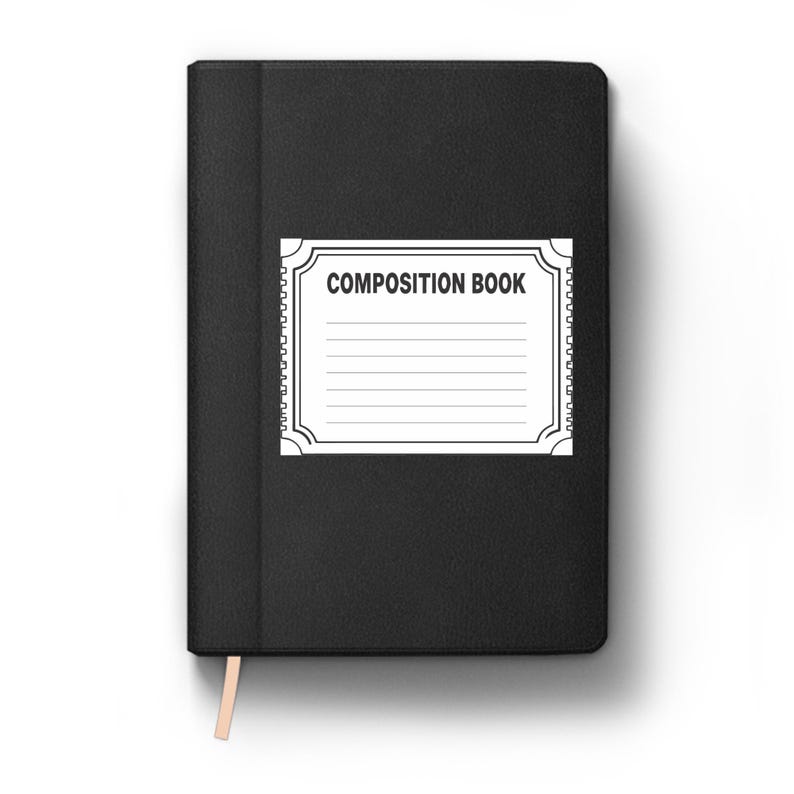 Composition Book Label SVG Bundle Printable Notebook Name Tags for ...