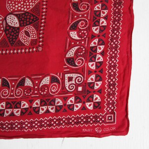Vintage 40s Red Bandana Trunk Down Turkey Red Fast Color Floral Print ...