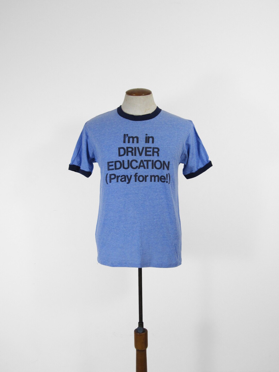 Vintage Driving School T-shirt Blue Ringer NOS Soft and Thin - Medium ...