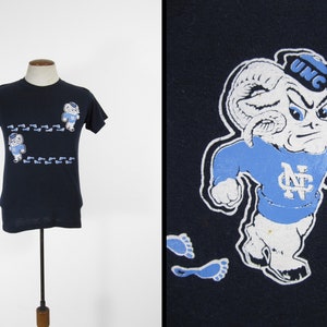 Vintage UNC Tar Heels T-shirt 80s Ram College Football Tee - Small ...
