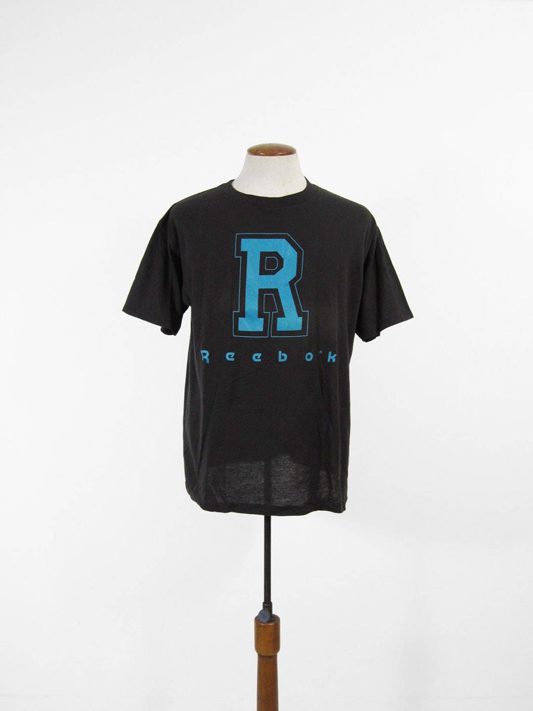 Vintage Reebok T-shirt Black Crewneck Blue Letterman Made in USA ...