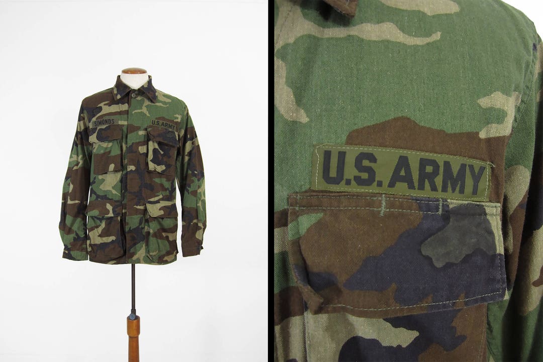 Vintage US Army Utility Jacket Camouflage Military Combat Coat - Size ...