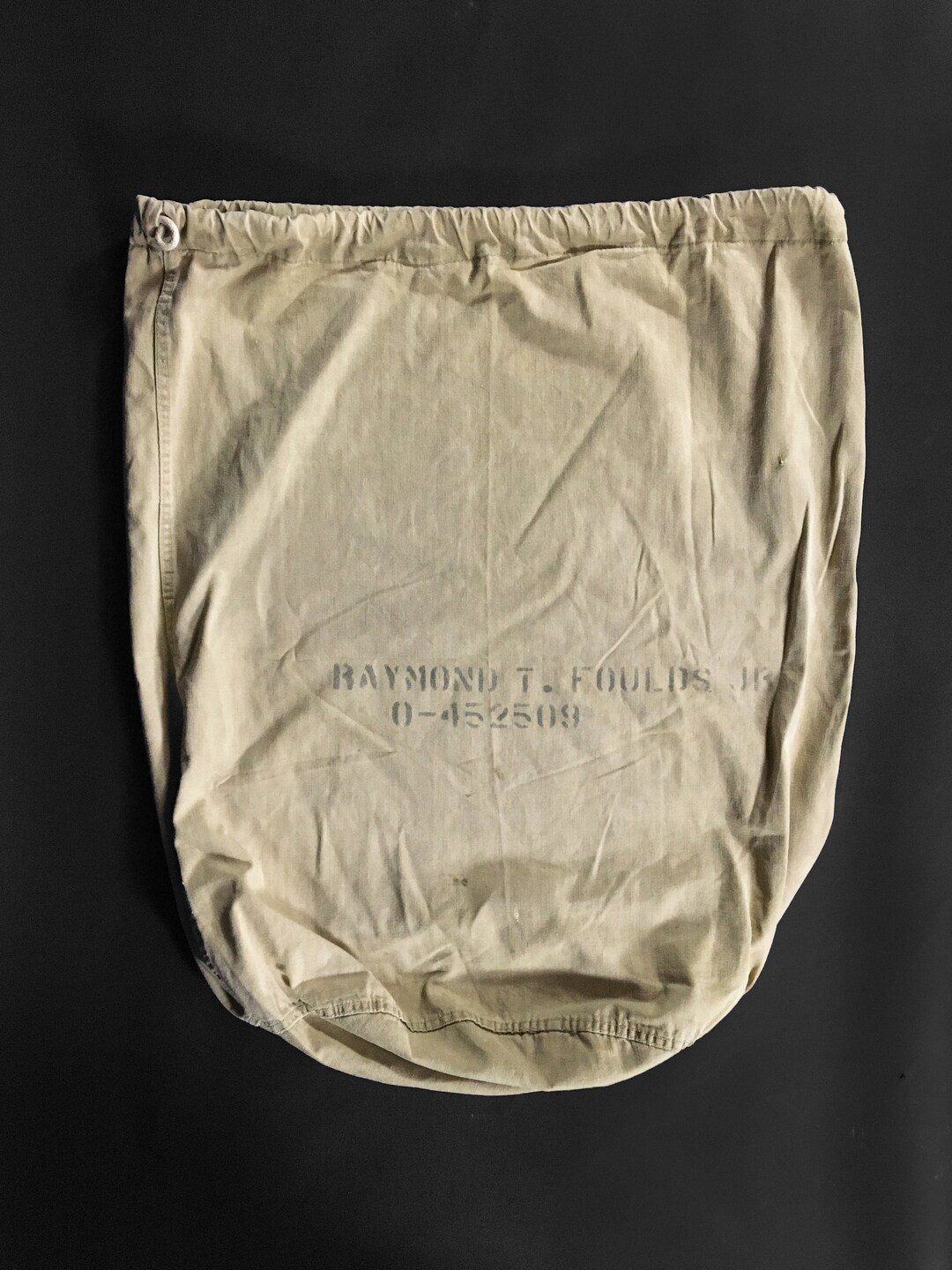 Vintage WWII Barracks Bag Stenciled Drawstring Olive Drab - Etsy