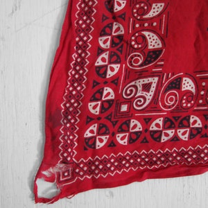 Vintage 40s Red Bandana Trunk Down Turkey Red Fast Color Floral Print ...