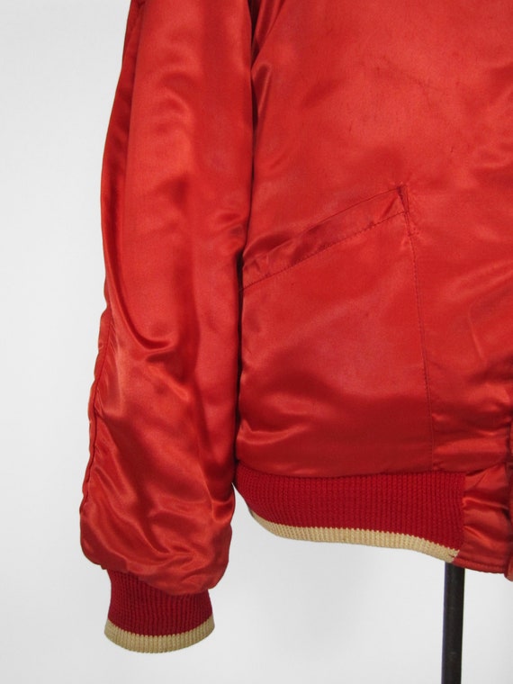 Vintage Red Varsity Jacket Reversible Satin and Wool … - Gem