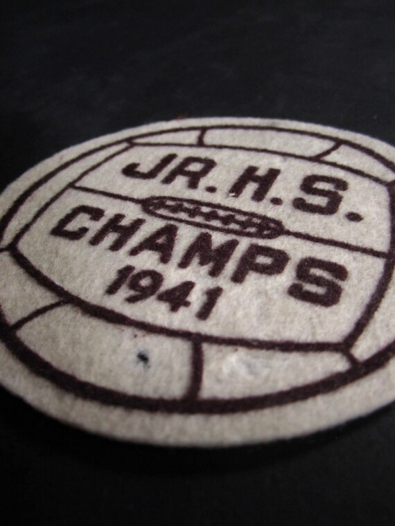 1941 Soccer Champs Patch High School Championship Woo… - Gem