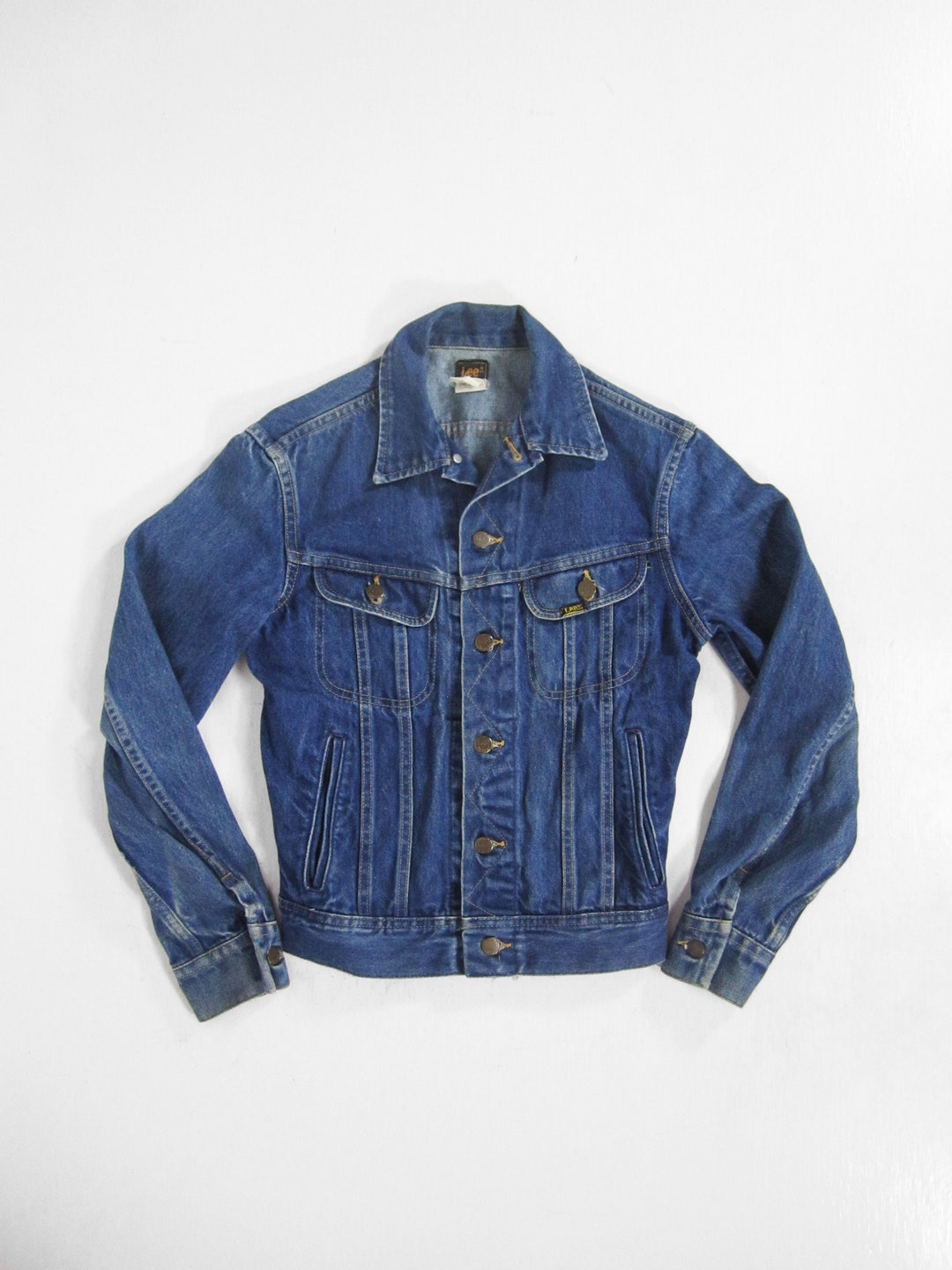Vintage Lee Denim Jacket Dark Wash Riders Made in USA Size Small / XS ...