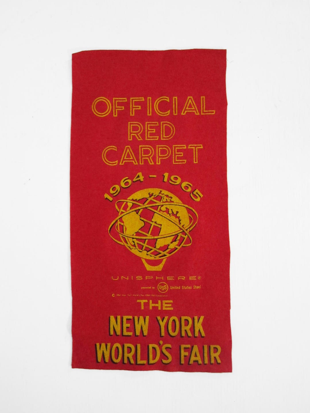 1964 New York State Fair Official Red Carpet Large Unisphere Banner - Etsy