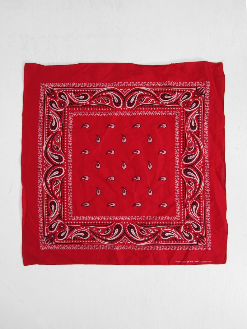 Vintage Red Bandana NOS Paisley Print Handkerchief Paris Brand - Etsy