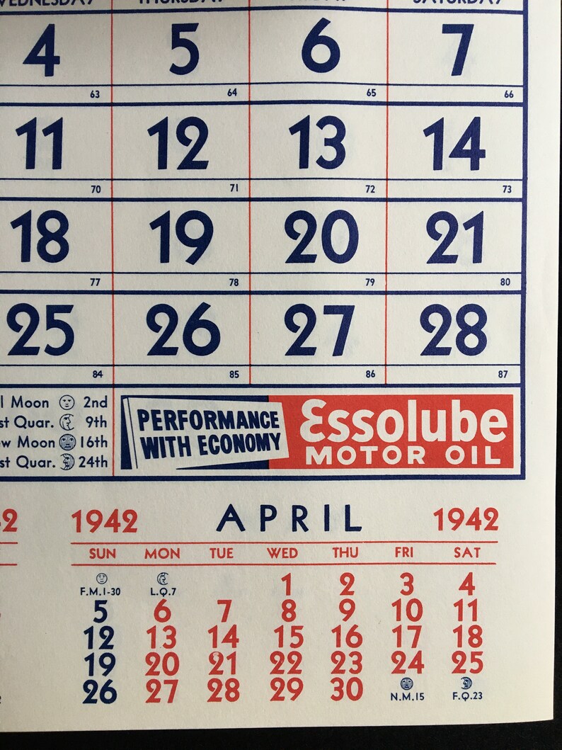 1942 Esso Oil Calendar Albany NY Christmas Revere F Wistehuff - Etsy