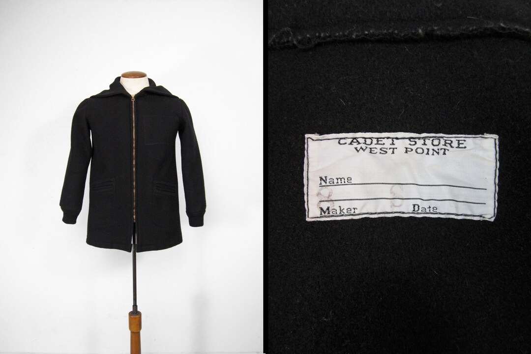 Vintage West Point Cadet Coat Black Wool Military Jacket - Size Small ...