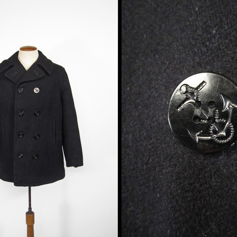 Navy Pea Coat - Etsy
