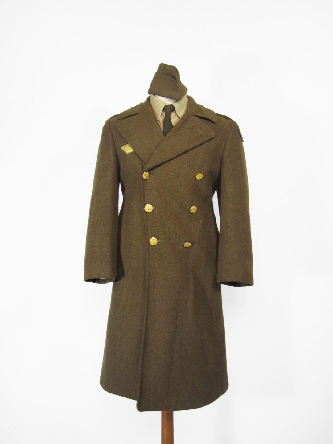 Vintage WWII US Army Wool Overcoat 1942 Winter Heavy Trench Coat - Size ...