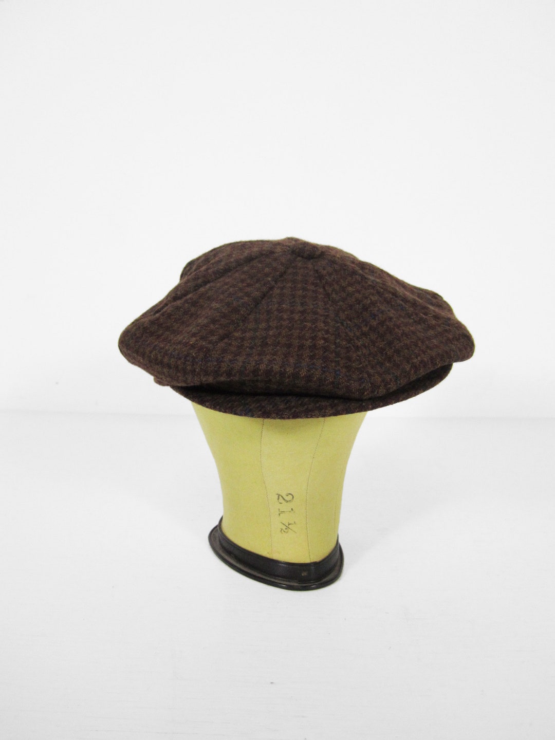 Vintage Tweed Eight Panel Cap Newsboy Hat Size 7 1/8 - Etsy