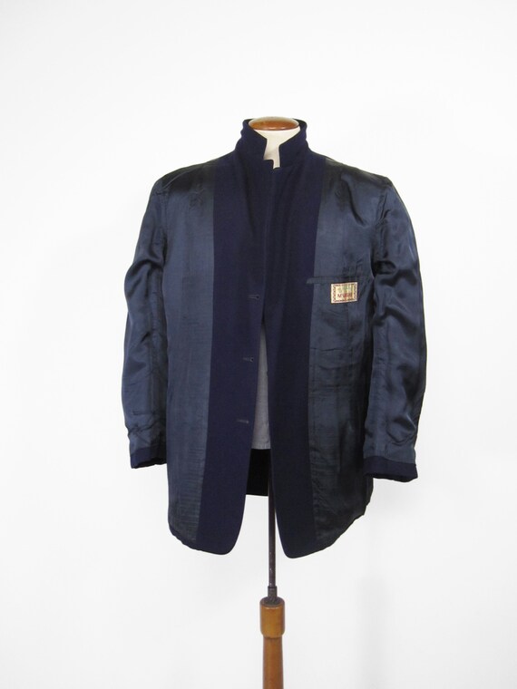 Vintage 50s Navy Blue Blazer Wool Patch Pockets McGre… - Gem