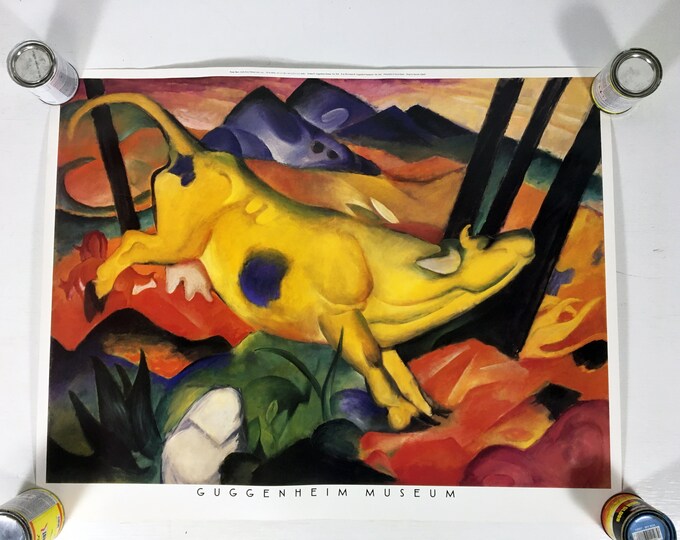 Vintage Guggenheim Museum Franz Marc Yellow Cow Art Poster Gelbe Kuh ...