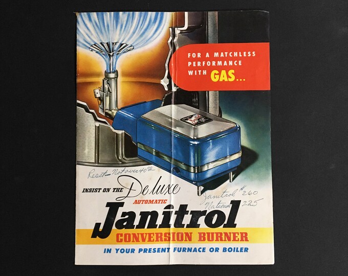 1940s Janitrol Furnace Brochure Gas Conversion Burner Color Ad - Etsy