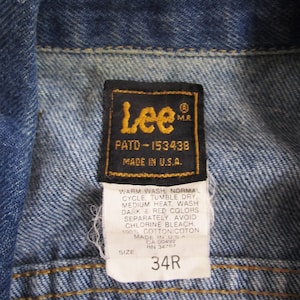 Vintage Lee Denim Jacket Dark Wash Riders Made in USA - Size Small / XS ...