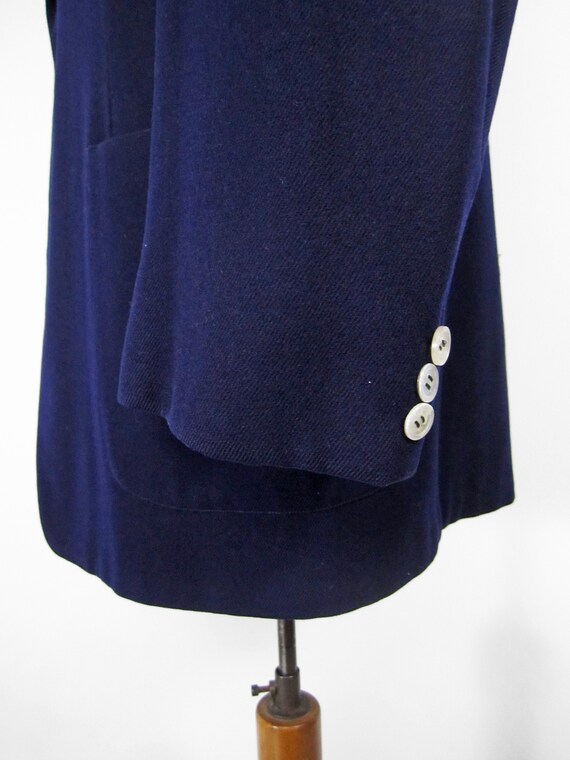 Vintage 50s Navy Blue Blazer Wool Patch Pockets McGre… - Gem