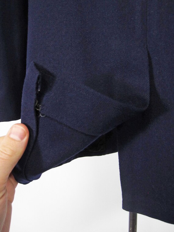 Vintage 50s Navy Blue Blazer Wool Patch Pockets McGre… - Gem