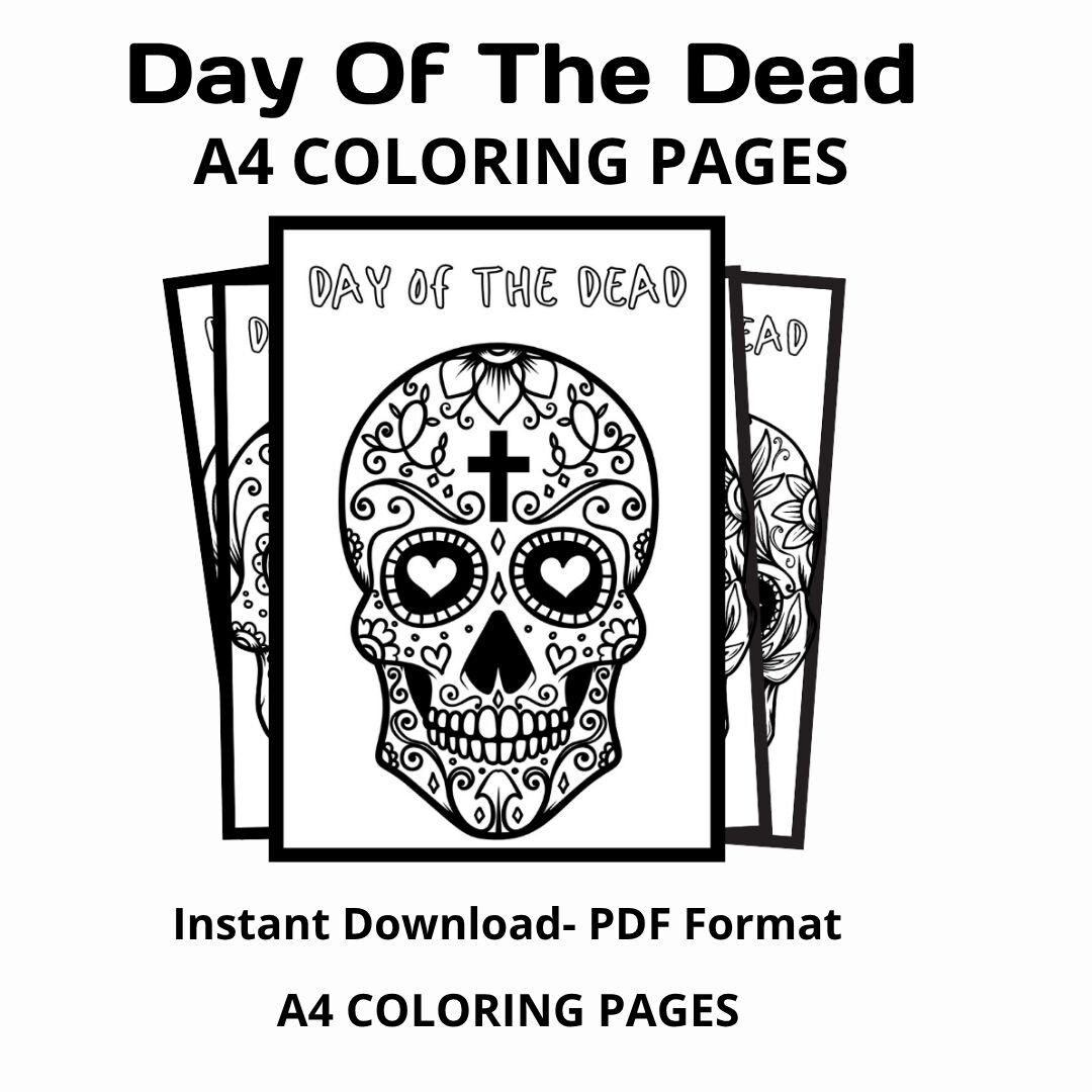 Day of the Dead Coloring Pages Printable | 36 Sugar Skull Coloring ...