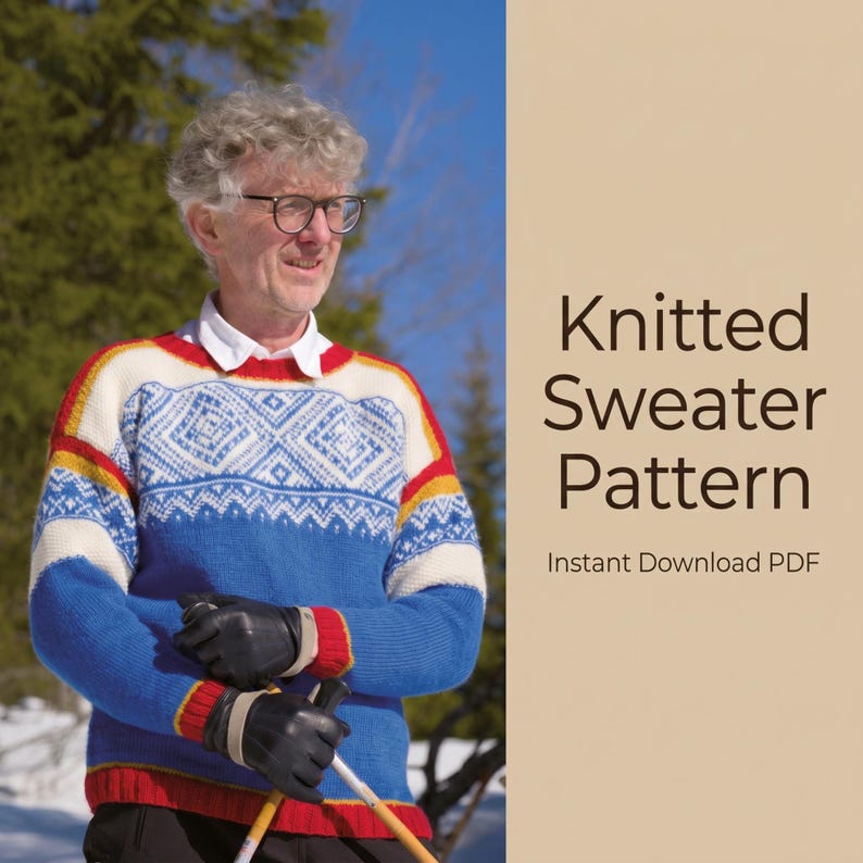Nordic Fair Isle Crochet Sweater Pattern PDF | Scandinavian Winter ...