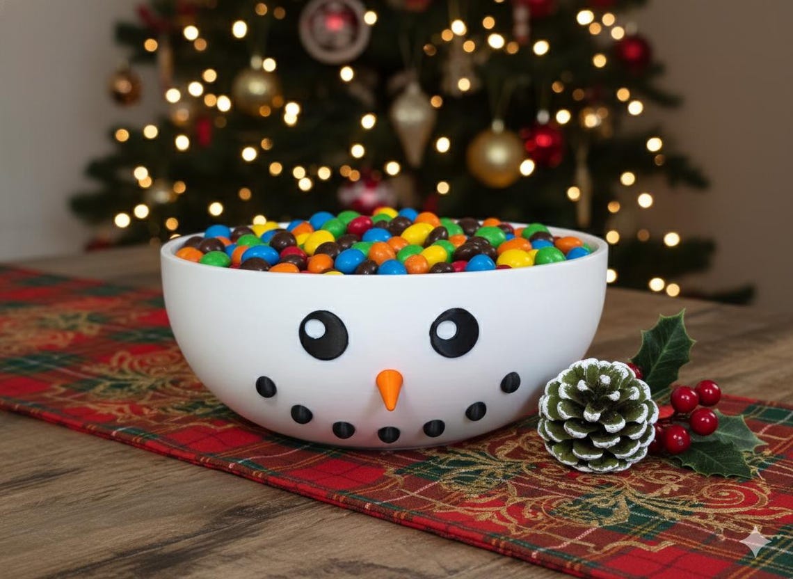 Snowman Christmas Bowl – Festive Holiday Table Decor! - Etsy