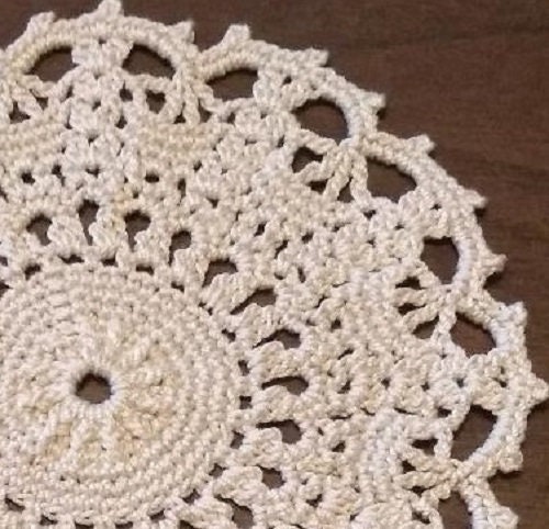 Crocheted Small Beige Doily e17 - Etsy
