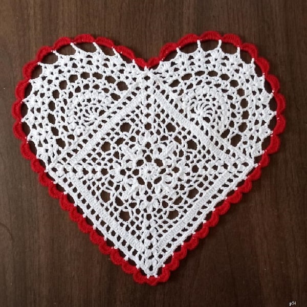 Crochet Heart Doily - Etsy