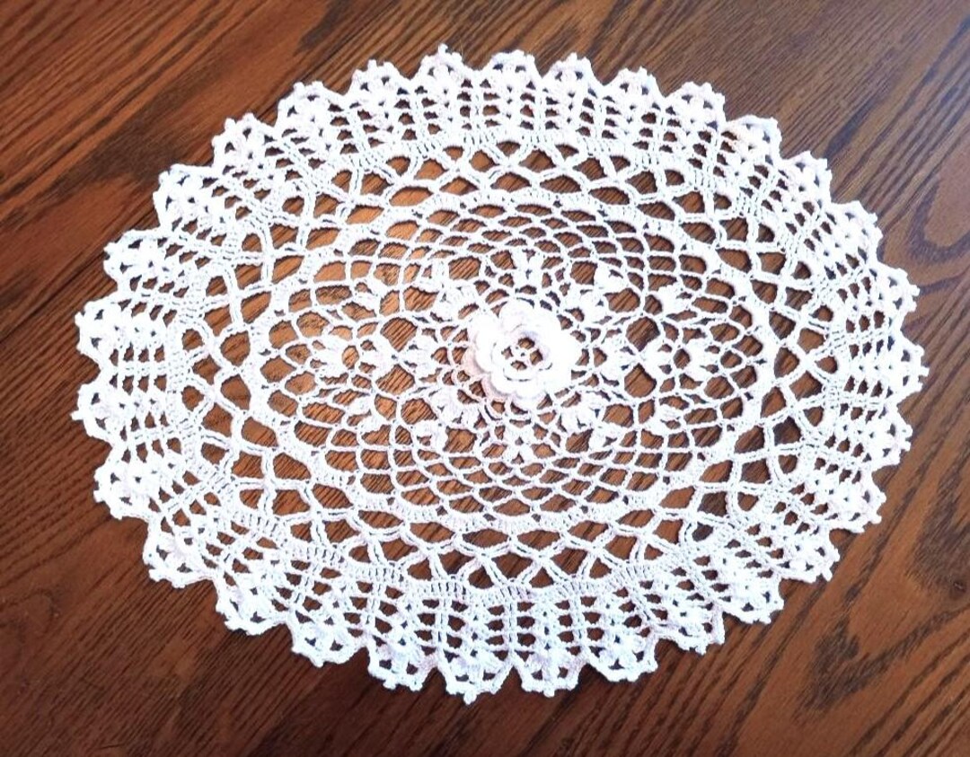 Crocheted Oval Doily (p53w) - Etsy