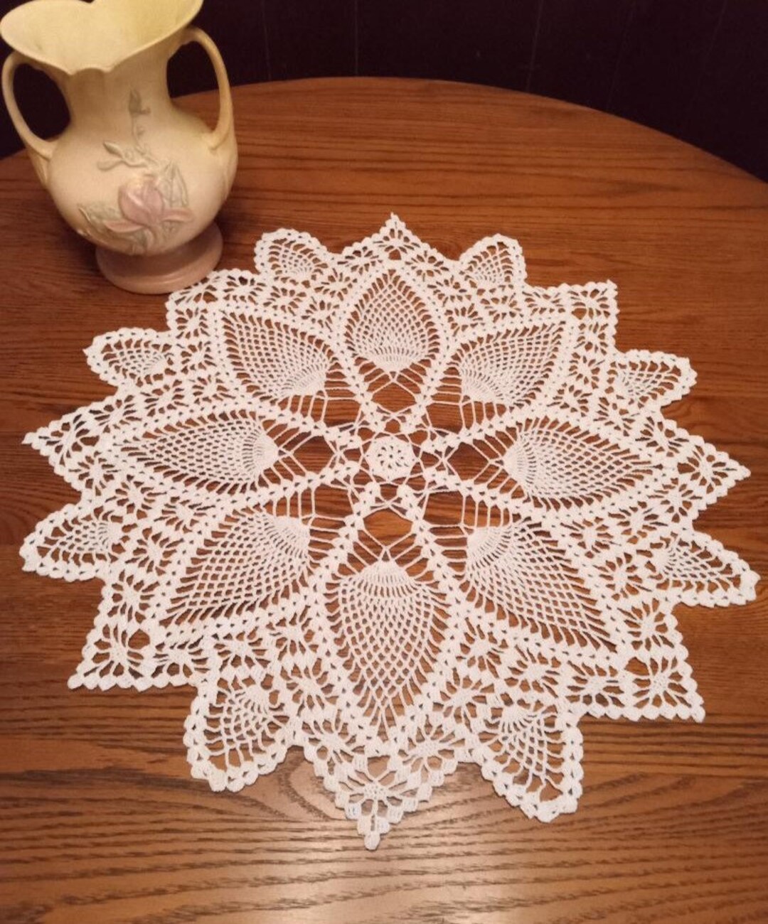 Crocheted White Centerpiece / Large Doily (p44) - Etsy