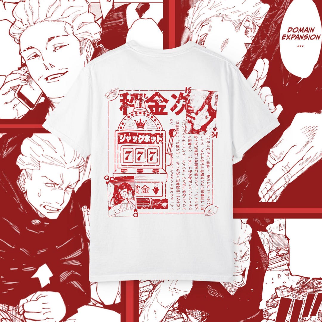 Back Design - Anime Slot Machine Cursed Energy Hakari Comfort Colors T ...
