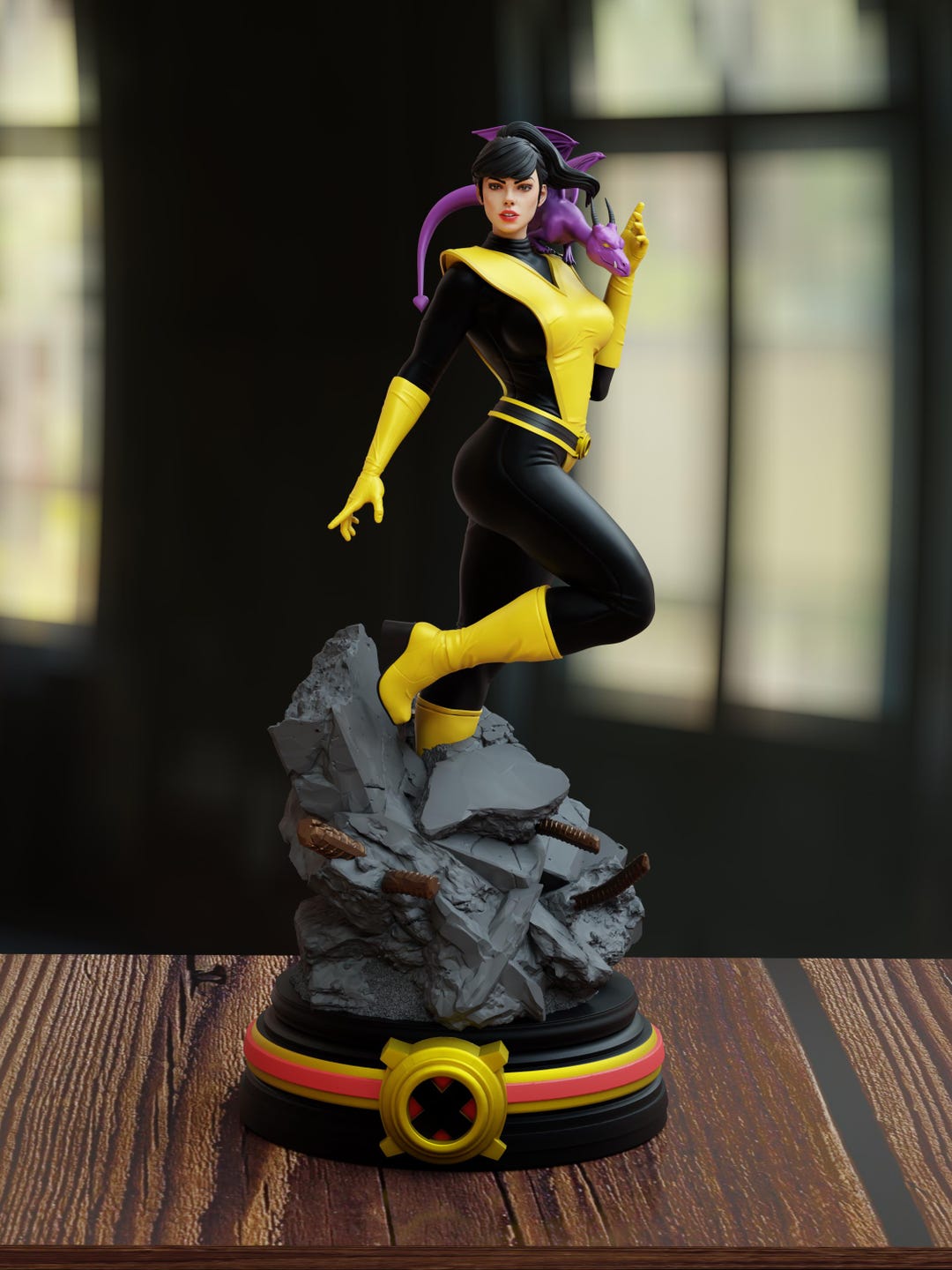 Kitty Pryde Shadowcat Statue STL File, X-men Lockheed Figure (digital ...