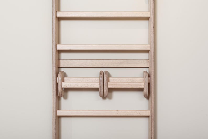 Mowofit Beech Wood Swedish Ladder: Fitness Wall Bars With Desk, Phone ...