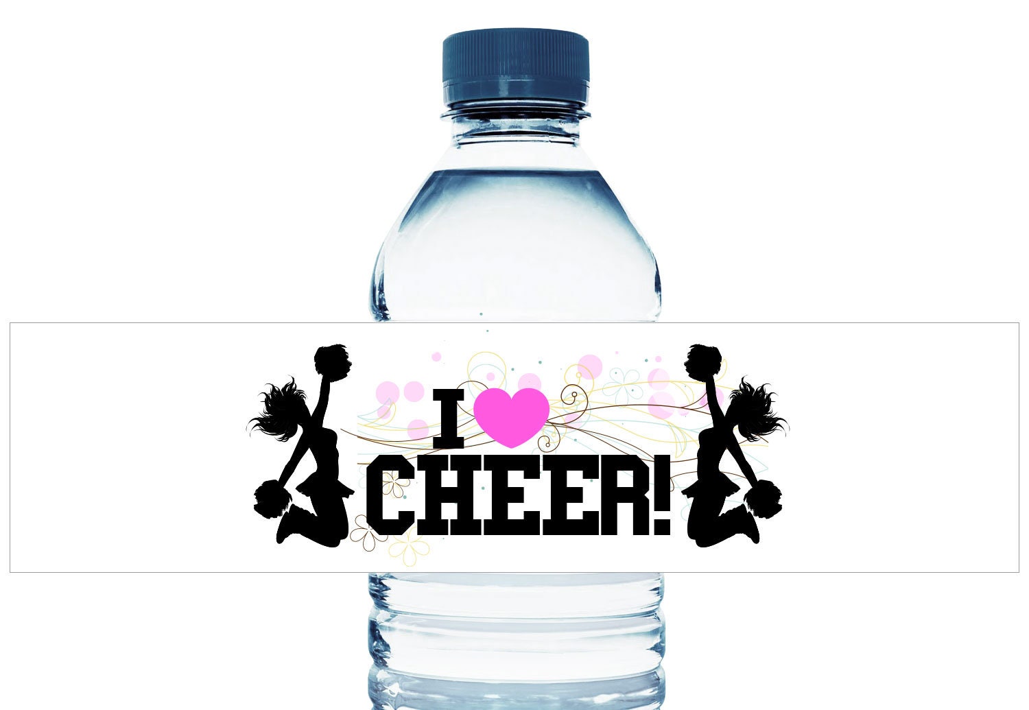 Cheer Theme Water Bottle Labels. Cheer Girl Birthday Water - Etsy