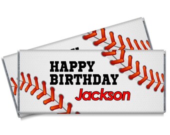 Baseball Birthday Party Personalized Candy Bar Wrappers | Etsy