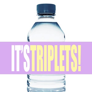 It's Triplets Water Bottle Labels - Favors for a Triplet Baby Shower ...
