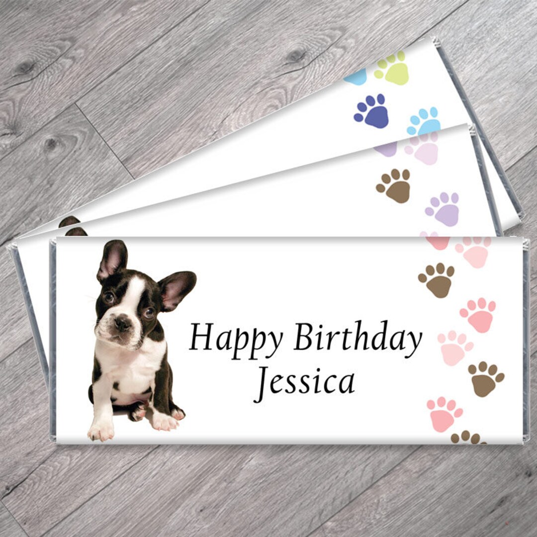 We Print - Puppy Paws Theme Personalized Candy Bar Wrappers - Candy Bar ...