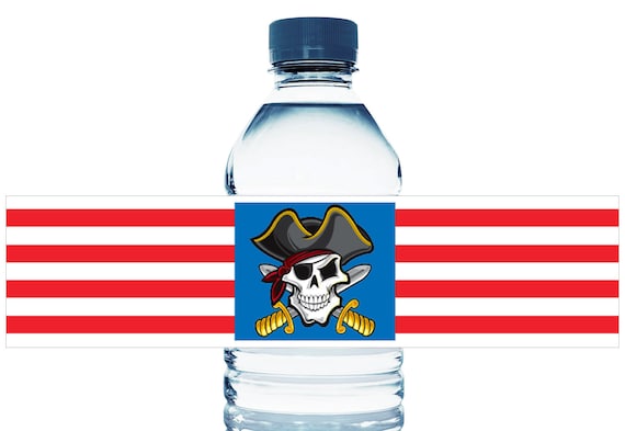 Pirate Theme Water Bottle Labels. Pirate Party Favors. Pirate | Etsy