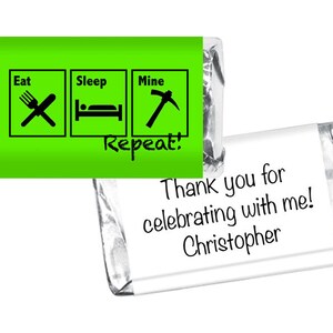 Eat Sleep Mine Mini Candy Bar Labels. Eat Sleep Mine Mini - Etsy
